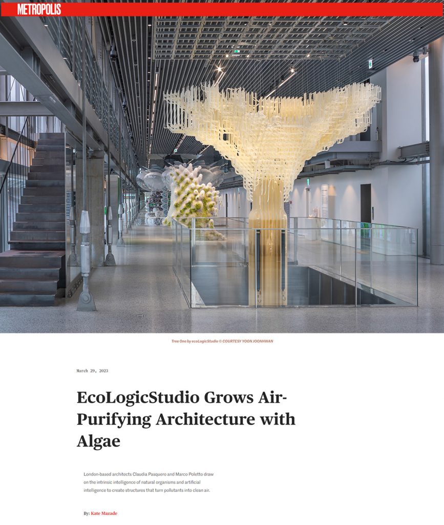 ecoLogicStudio Grows Air-Purifying Architecture with Algae | Metropolis | ecoLogicStudio